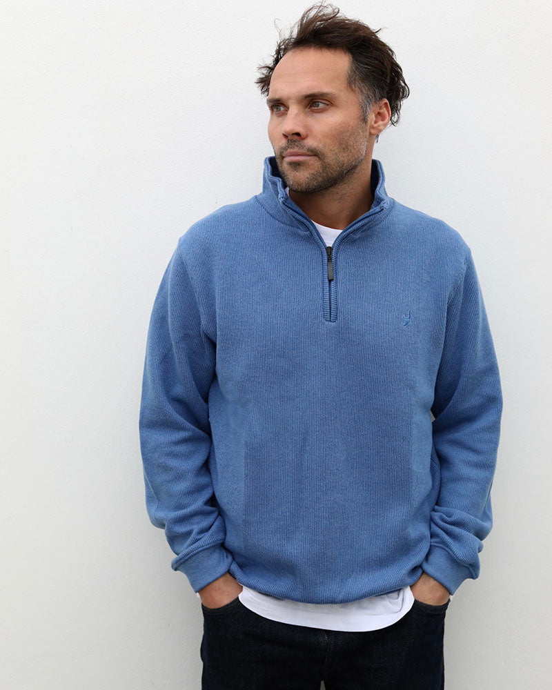 Merino Blend J Fin 1/4 Zip | Denim – Jam Industries